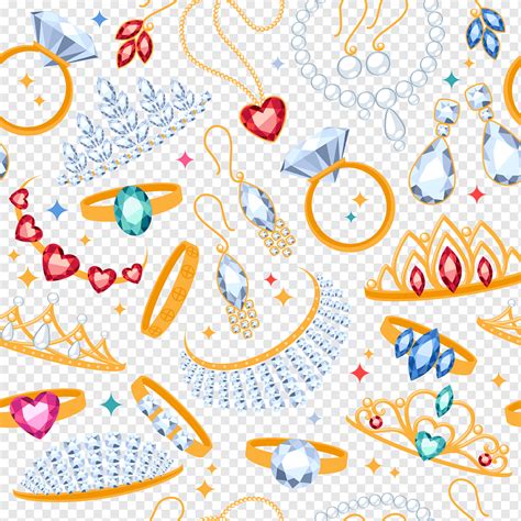 다이아몬드와 보석 패턴 원활한 Png Pngwing