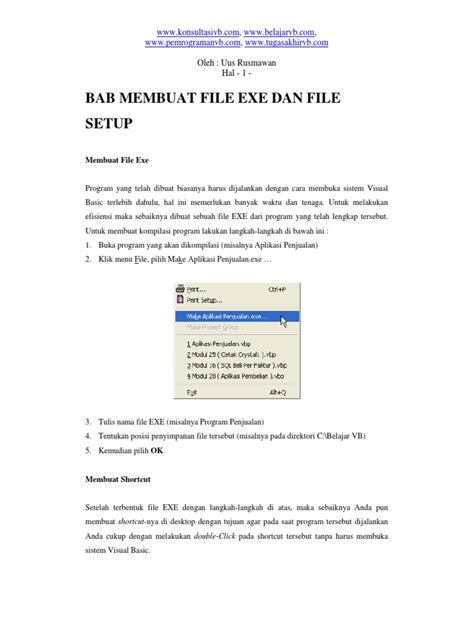 membuat file exe dan setup pdf