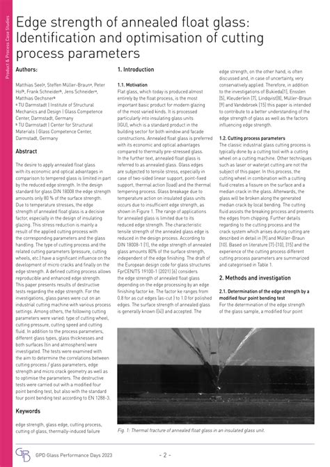 Pdf Edge Strength Of Annealed Float Glass Identification And Optimisation Of Cutting Process