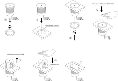 Buy Automatic Pop Up Outlet Surge Protector Retractable Hidden Recessed Power Strip Power Socket