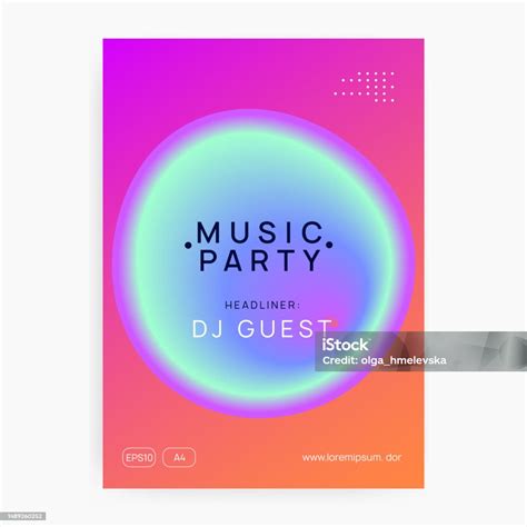 음악 배너 디스코 및 쇼 템플릿 집합 개념에 대한 동적 패턴입니다 재미있는 전자 포스터 프레젠테이션을 위한 인디 효과 보라색과 청록색 음악 배너 Dj에 대한 스톡 벡터 아트