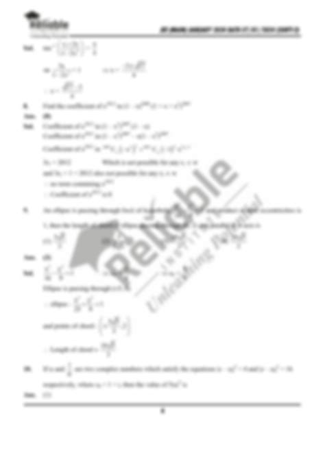 SOLUTION Jee Main Jan Shift Mathematics Memory Based Paper Solution Php Studypool