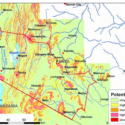 Map Of Potential Erosion Based On Rusle Model Download Scientific Diagram