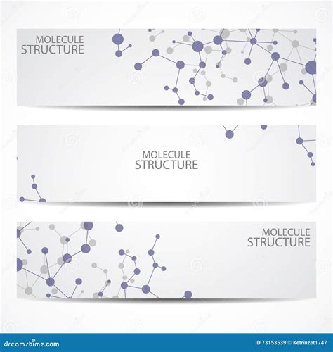 Abstract Geometric Banners Molecule And Communication Stock Vector Illustration Of Chain