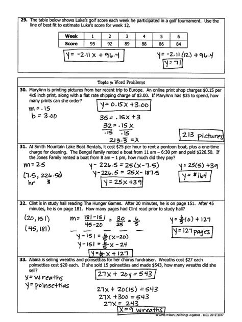 Word Problems Answers Pdf
