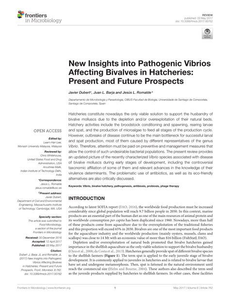 Pdf New Insights Into Pathogenic Vibrios Affecting Bivalves In