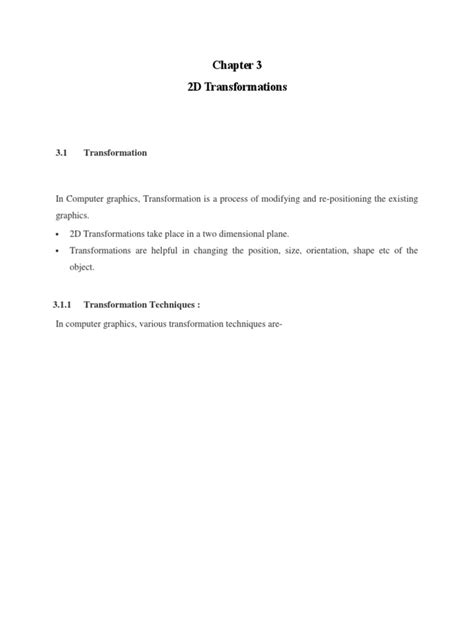2d Transformations 31 Transformation Pdf Cartesian Coordinate