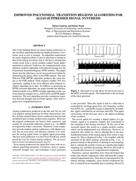 Improved Polynomial Transition Regions Algorithm For Alias Suppressed Signal Synthesis Pdf