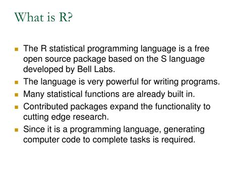 Ppt Introduction To R Powerpoint Presentation Free Download Id7618