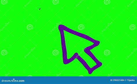 Animated Violet Symbol Of Mouse Cursor Arrow With Rays Clicks Icon In