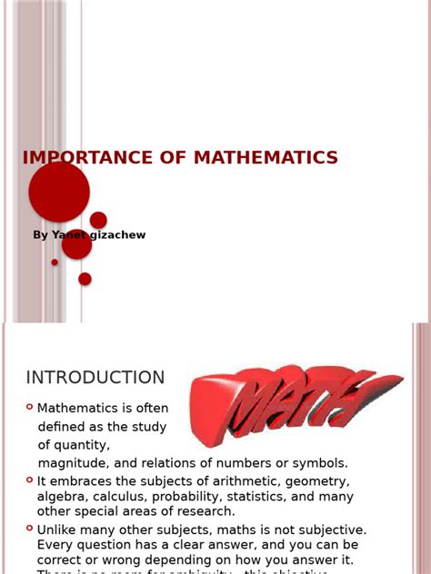 Importance Of Mathematics Pdf Mathematics Science