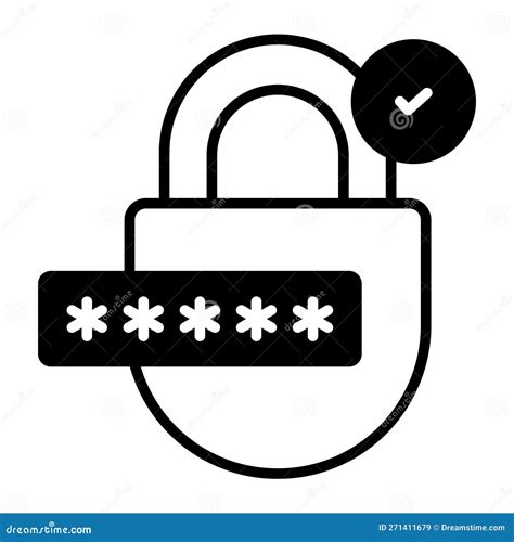 Padlock With Check Mark Denoting Secure Password Vector Stock Vector