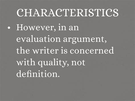 Evaluation Arguments By Erin Stephens