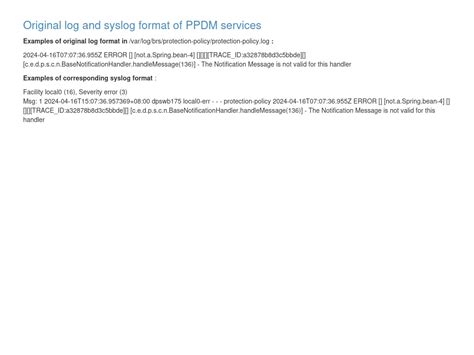 Log Format Examples Dell Powerprotect Data Managers Syslog Server Integration A Technical