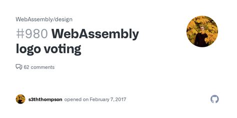 webassembly logo voting · issue 980 · webassembly design · github