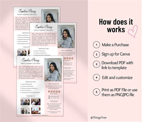 Speaker Sheet Template Author Media Kit Keynote Speaker Business Coach Professional Speaker