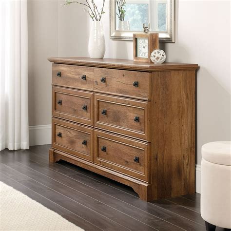 Sauder Palladia Traditional Dresser Vintage Oak Finish