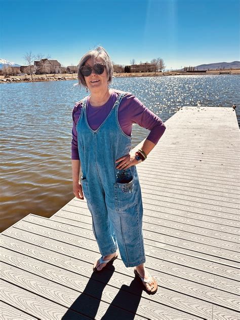 Casual Embroidered Overalls Outfit For Women Over 50 Karins Kottage