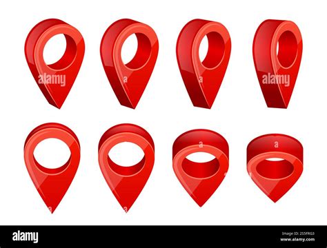 Realistic Map Pointers Various Symbols For Gps Navigation Point Position Place Red Pin For