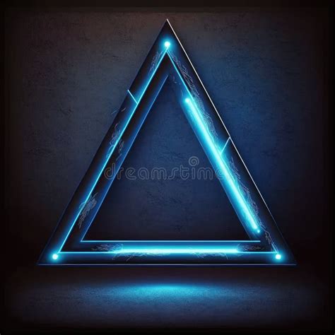 Innovation Of Triangle Border Frame With Blue Neon Light Effects Stock Image Image Of Digital