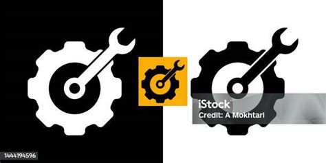 Cog And Spanner Icon Stock Illustration Download Image Now Black