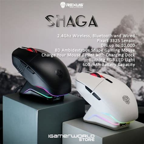 Jual Rexus Shaga Rx130 Wireless Gaming Mouse Shopee Indonesia