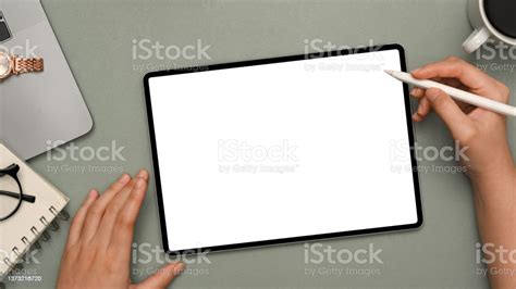 디지털 태블릿에 스타일러스 펜 그리기를 사용하여 여성의 손 공란에 대한 스톡 사진 및 기타 이미지 공란 그리기 노트북 Istock