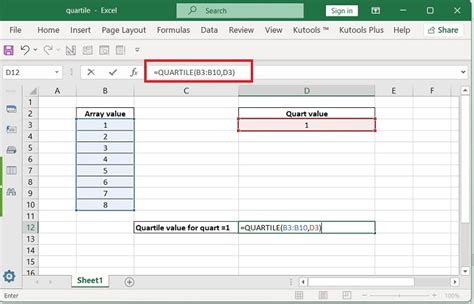 Excel Quartile Function