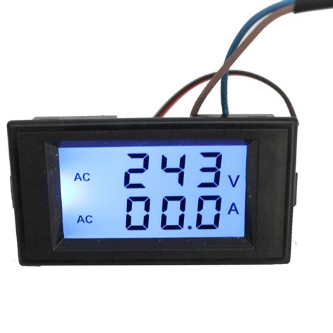D69 2042 Digital Ac Voltmeter Ammeter 300v 100a Blue Lcd Dual Panel Volt Amp Combo Meter Ct 110v