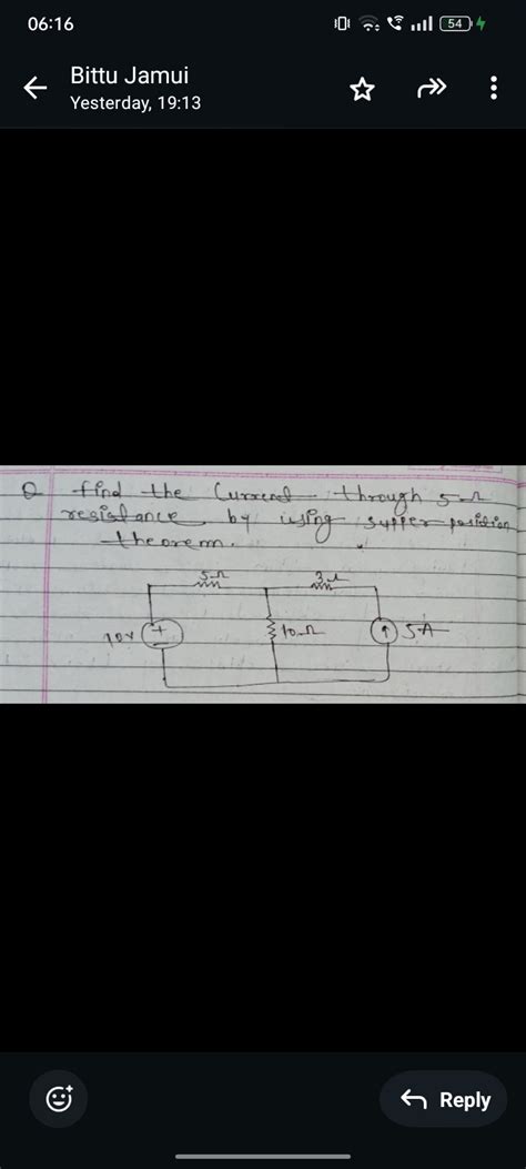 Find The Current Through The 5 Ohm Resistor By Using The Superposition Th