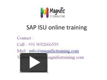 SAP ISU Training Presentation Free To Download