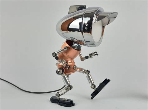 Handcrafted Robot Lamp Fully Poseable Desk Light Retro Steampunk Decor Metal Art Etsy
