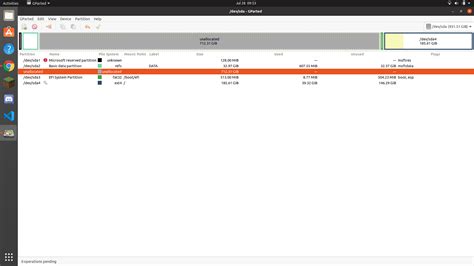 20 04 is there any way to expand the root partition into unallocated