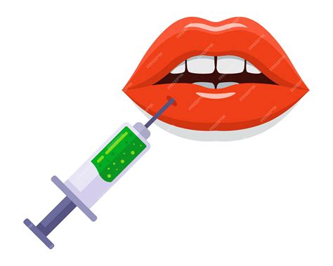 Inyectar Botox En Los Labios Belleza Femenina Vector Premium