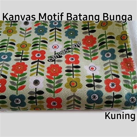 Flower Stem Pattern Canvas Fabric Shopee Malaysia