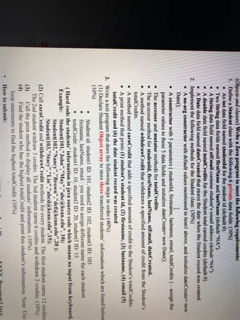 Solved Objects And Classes Write A Java Program To Meet Chegg