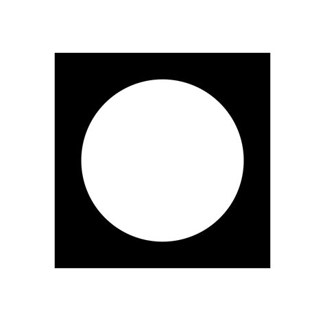 White Dot On Black Square Round And Square Icon 20292715 Vector Art At Vecteezy