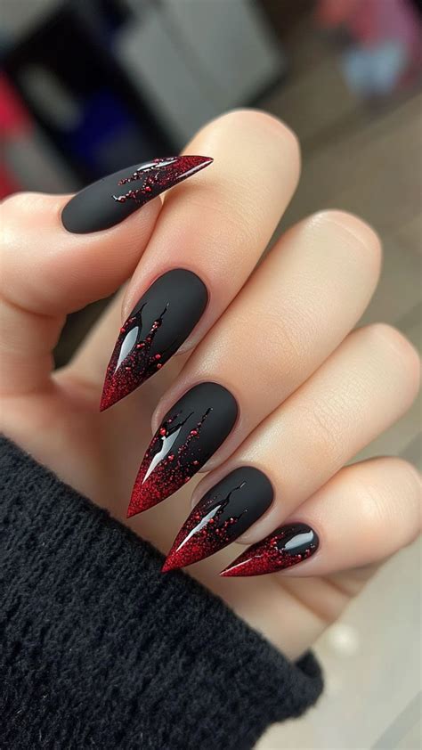 25 Black And Red Halloween Nail Ideas Bold Spooky And Simple
