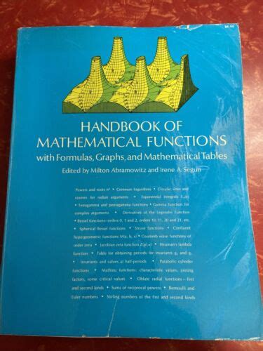 Handbook Of Mathematical Functions With Formulas Graphs And Tables Vtg 1968 Pb 9780486612720 Ebay