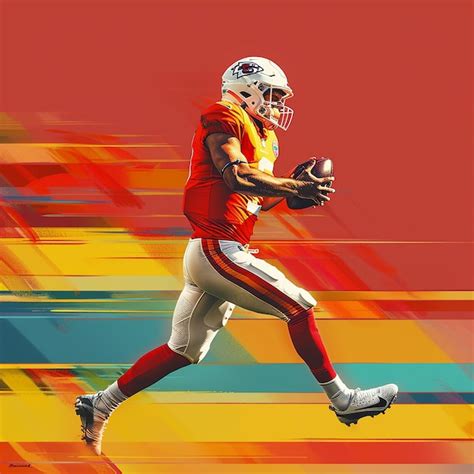 Quarterback Throwing A Football In Vibrant Action Premium Ai