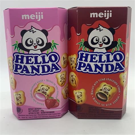 Jual Meiji Hello Panda Biskuit Chocolate Strawberry 45 Gram Shopee