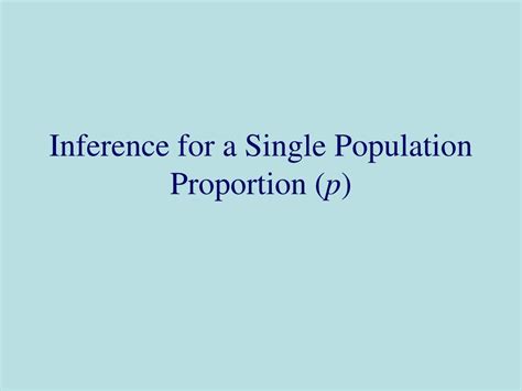 Ppt Inference For A Single Population Proportion P Powerpoint Presentation Id3205135