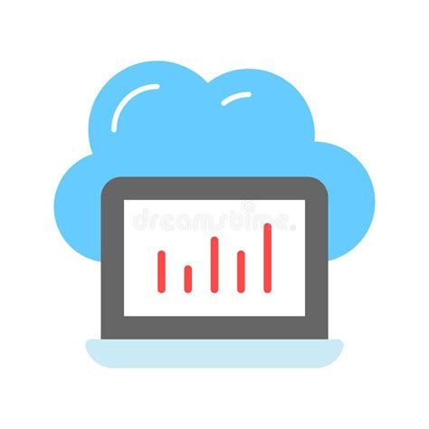 Chart In Laptop With Cloud Showing Concept Vector Of Cloud Analytics In
