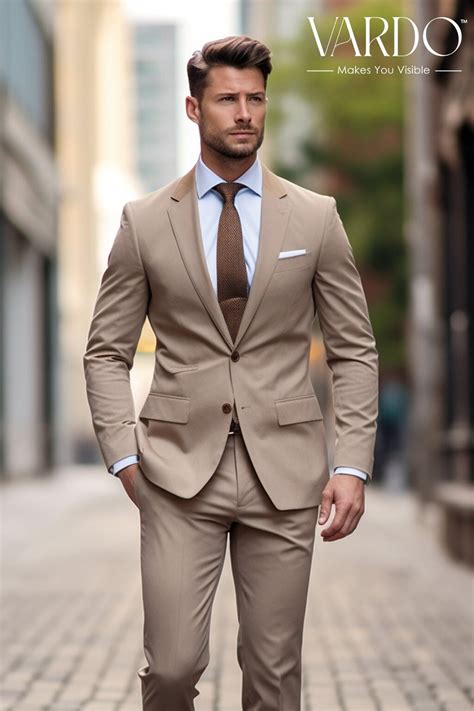 Light Brown Two Piece Suit Classic Slim Fit Formal Attire Etsy