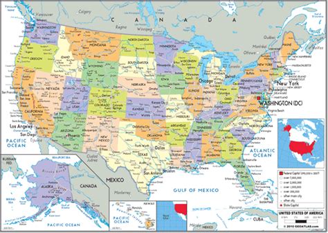 Usa Political Wall Wall Map By Graphiogre Mapsales