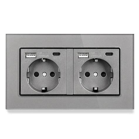 Розетка наружная стеклянная Type C Usb купить по низкой цене в интернет магазине Ozon