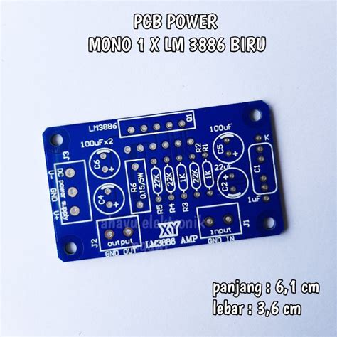 Jual Pcb Power Mono 1 X Lm3886 Biru Shopee Indonesia