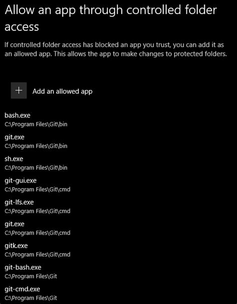 Windows 10 Git Bash Commands Are Blocked By Ransomware Protection