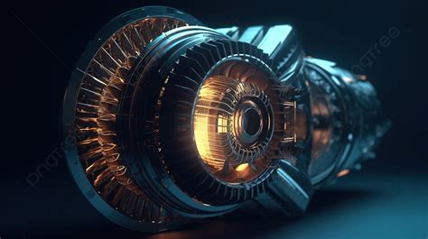 반짝이는 색상과 엔진 뒤에 빛이 있는 제트 엔진 3d 렌더링 미래 엔진 로켓 터빈 기술 우주선 터빈의 미래 부분 고화질 사진 사진 배경 일러스트 및 사진 무료 다운로드