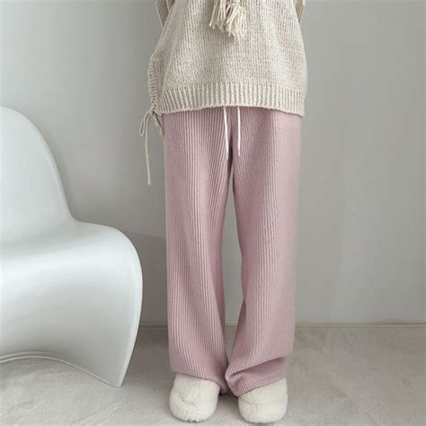 [국내제작 숏 롱] 따뜻 포근 골지 기모 와이드 팬츠 에이블리